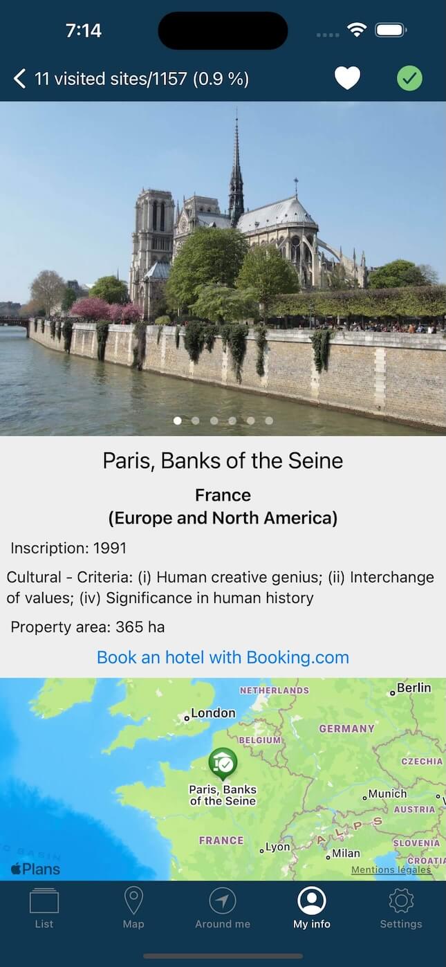 App World Heritage - Application mobile pour iOS/iPadOS et Android